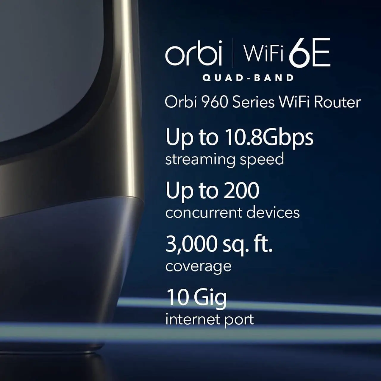 Netgear Orbi RBRE960 Wi-Fi 6E IEEE 802.11ax Ethernet Wireless Router ...