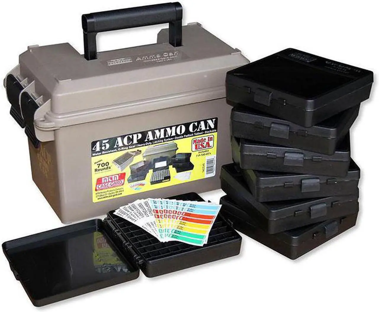 MTM ACC45 MTM 45 ACP Ammo Can for 700 rd. Includes 7 each P-100-45's ...
