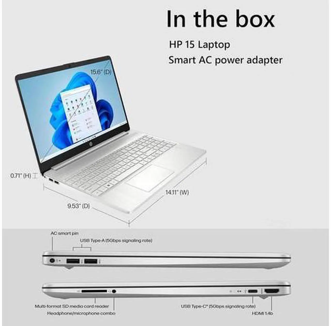 HP 15 Laptop, 15.6" FHD (1920 x 1080) Display, Intel Core 12TH i3-1215U Upto 4.4GHz, 8GB RAM ...