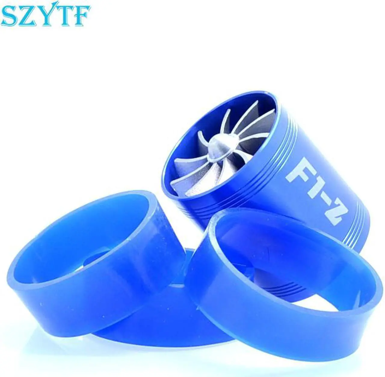 F1-Z Supercharger Turbo Air Intake Fuel Saver Fan w/ Double Propeller ...