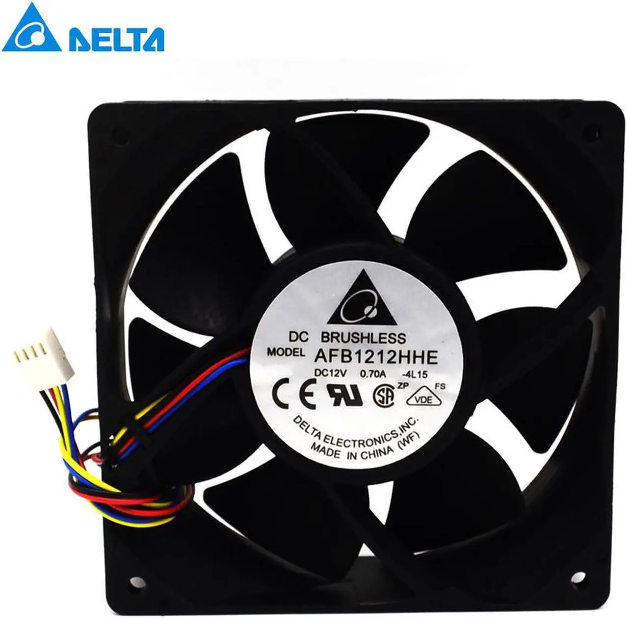 shuipping Delta AFB1212HHE 12038 4-wire PWM intelligent temperature control 12V 0.7A120x120x38MM ...