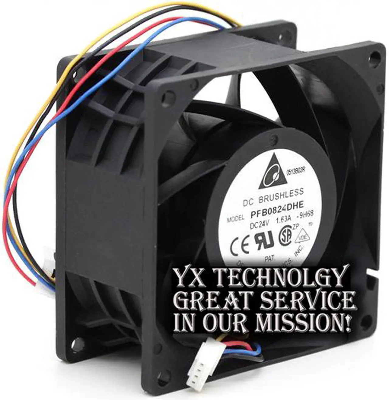 Delta Large wind PFB0824DHE 24V 8cm 1.63A four-wire PWM inverter fan 80*80*38MM - Newegg.com