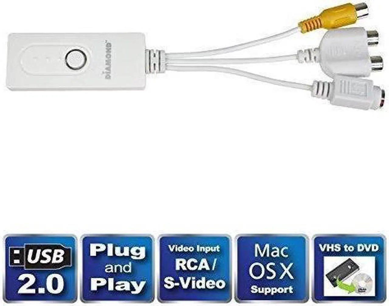 Diamond VC500MAC VC500 USB 2.0 Video & Audio Capture Device For Mac ...