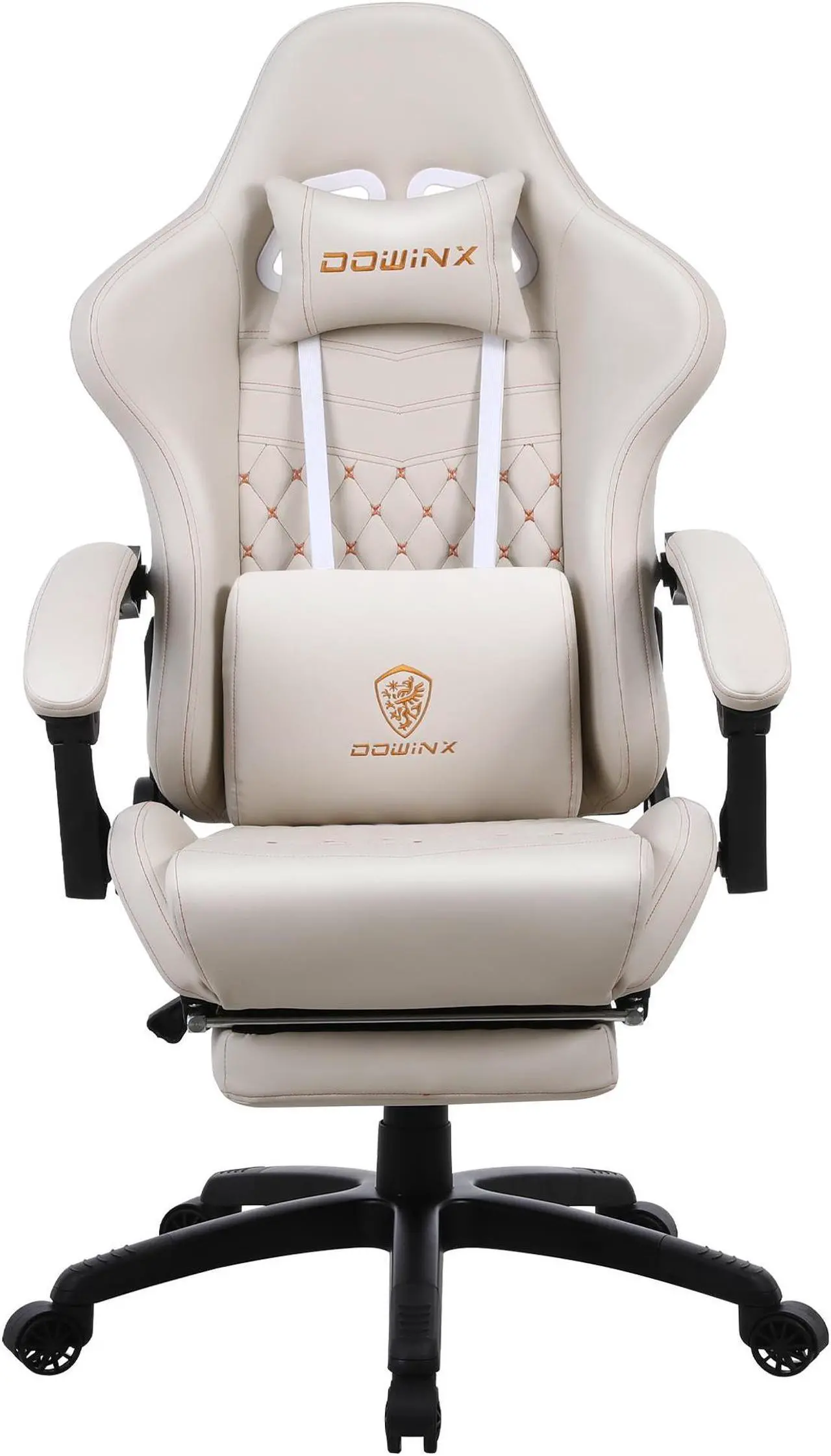 Dowinx PU Leather Gaming Chair with Massage Lumbar Support High Back Adjustable Office PC Chair ...