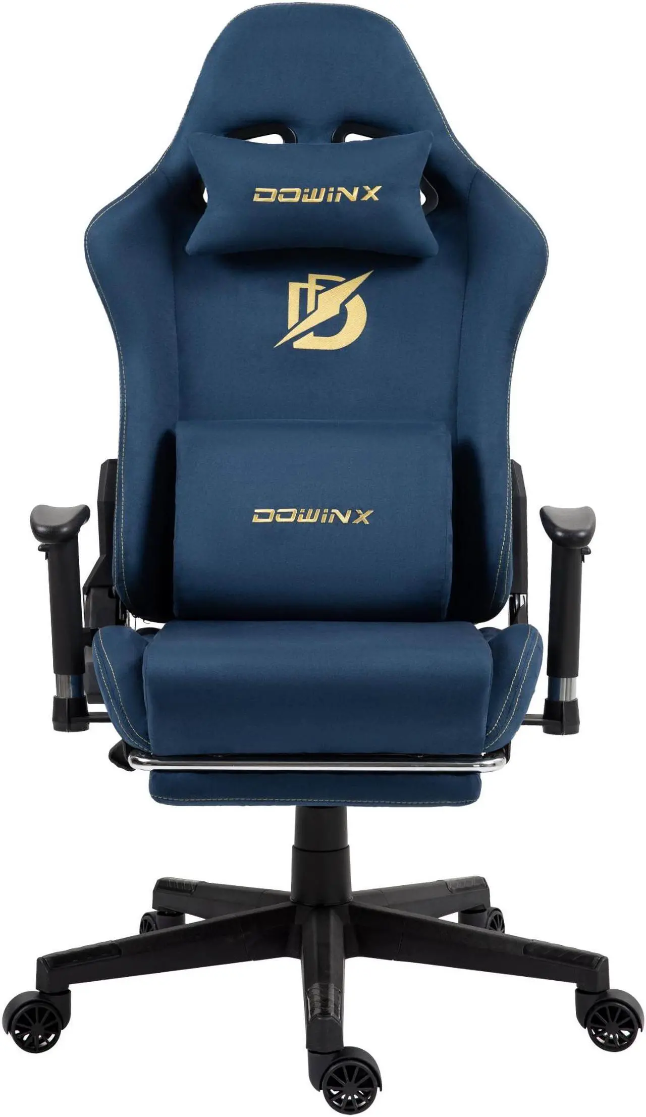Dowinx Gaming Chair with Massage Lumbar Support - Ergonomic Suede Fabric Computer Chair with ...
