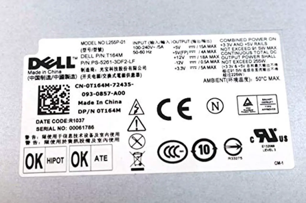 Genuine Dell 280W Replacement Power Supply Unit Power Brick For Dell Optiplex 960, 980, 760, 780 ...