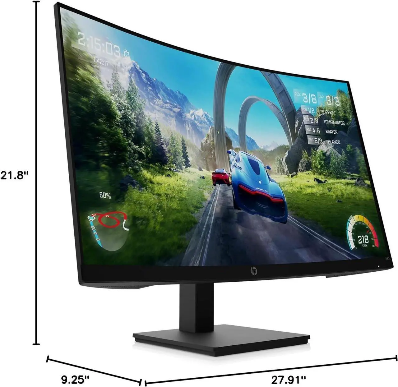 Refurbished: HP X32c FHD Gaming Monitor Low Blue Light Mode Anti-glare ...