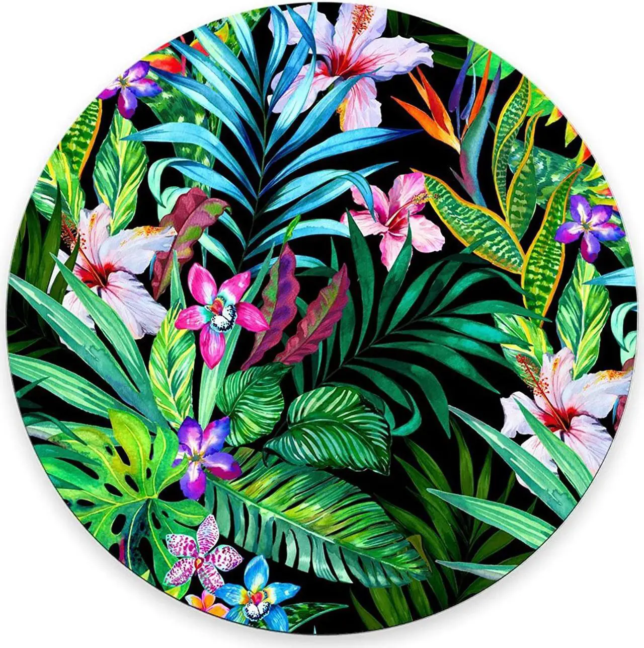 Colorful Tropical Leaf Mousepad Mat - Beautiful Design - Leaves Pink ...