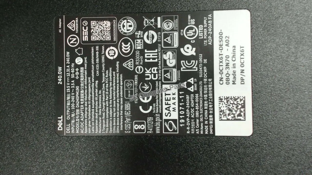 Refurbished: Dell Ac Adapter 19.5V Alienware 17 R4 P31E (A)(Fc16) Ctx6T ...