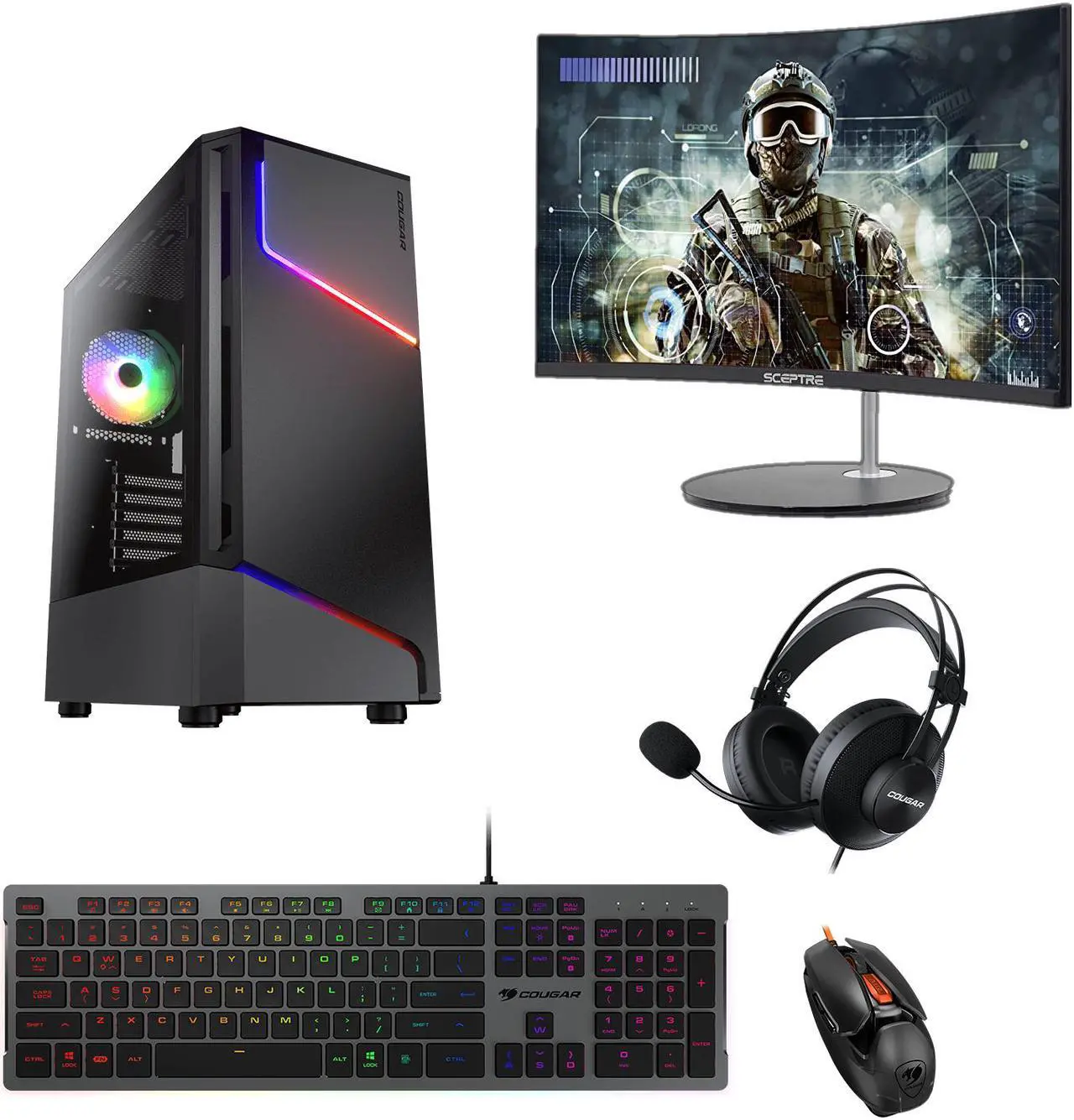 Cougar Gaming Bundle & Gaming Desktop | Ryzen 5 5600 | 16GB | RTX ...