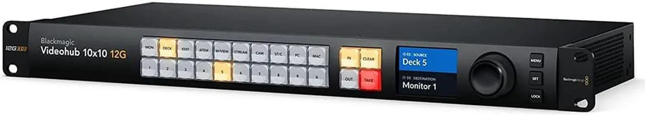 Blackmagic Design Videohub 10x10 12G Zero Latency Video Router - Newegg.com