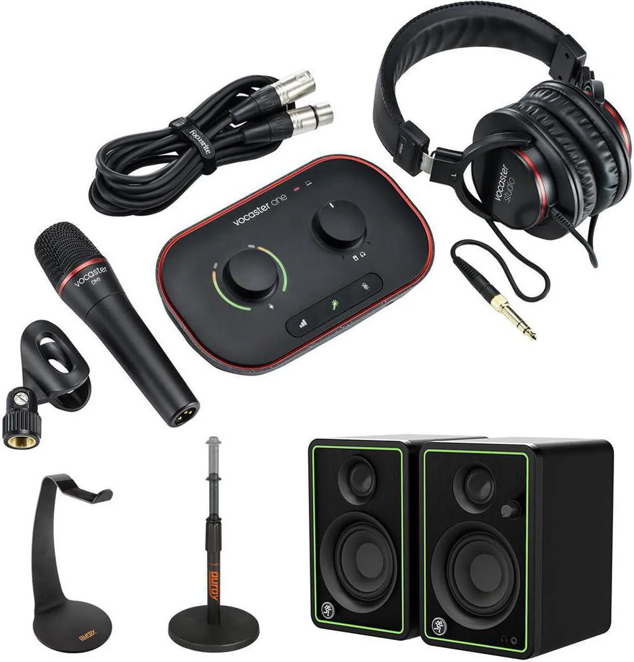Focusrite Vocaster One Studio 1-Person Podcasting Bundle with Mackie ...