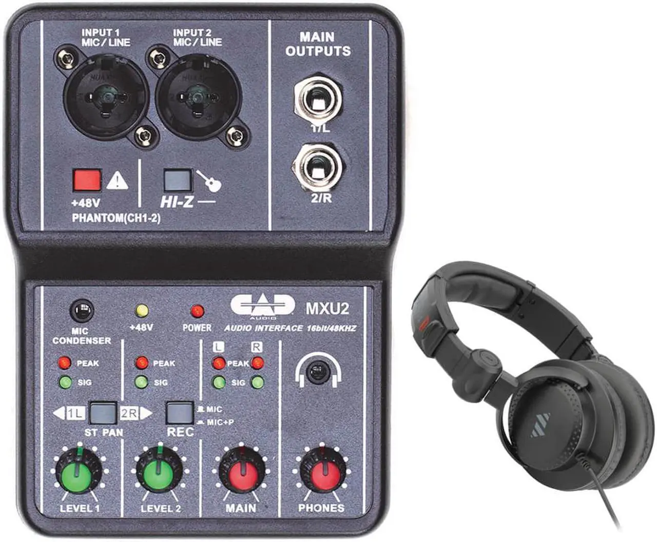 CAD Audio MXU2 2-Channel Mixer with Phantom PowerCAD Audio MXU2 2 ...
