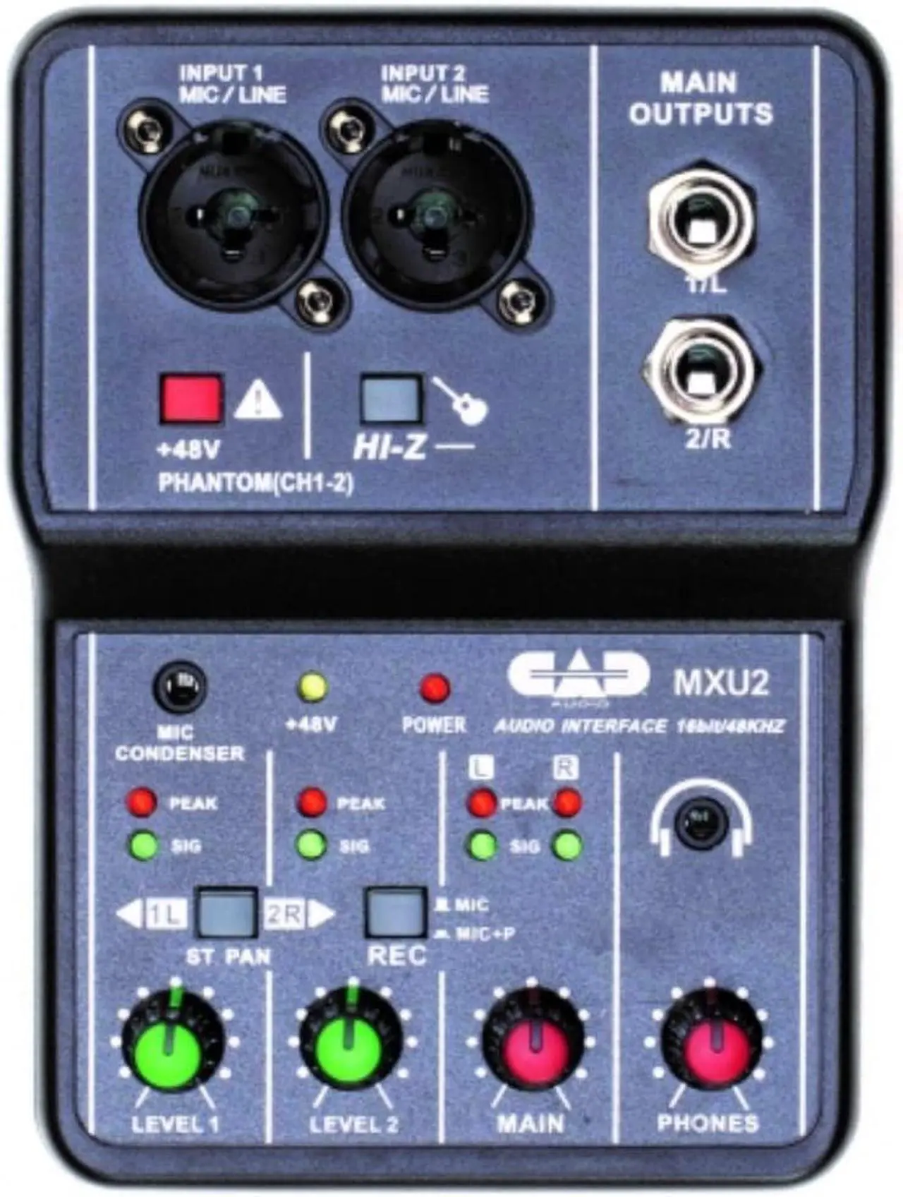 CAD Audio MXU2 2-Channel Mixer with Phantom PowerCAD Audio MXU2 2 ...