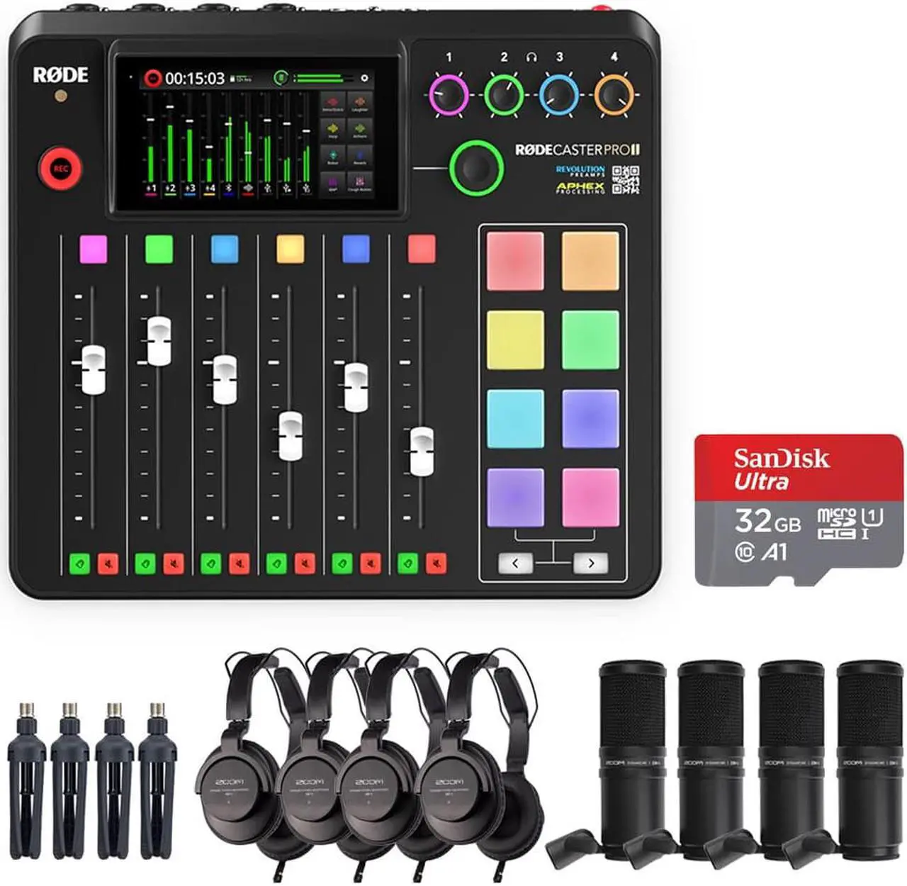 Rode RODECaster Pro II Integrated Audio Production Studio Bundle with ...