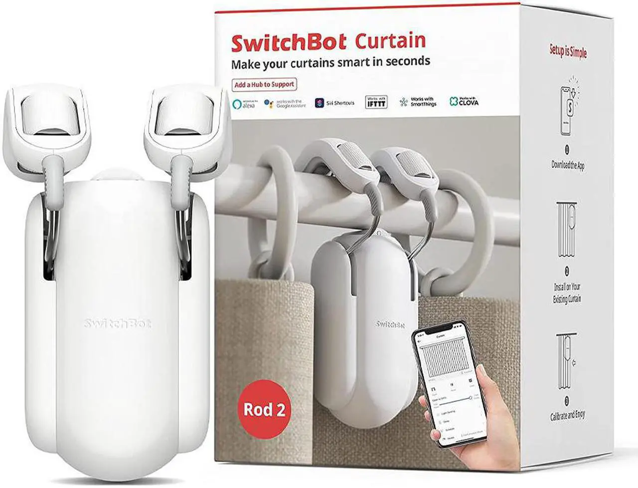 SwitchBot Curtain Smart Electric Motor - Wireless App Automate Timer ...
