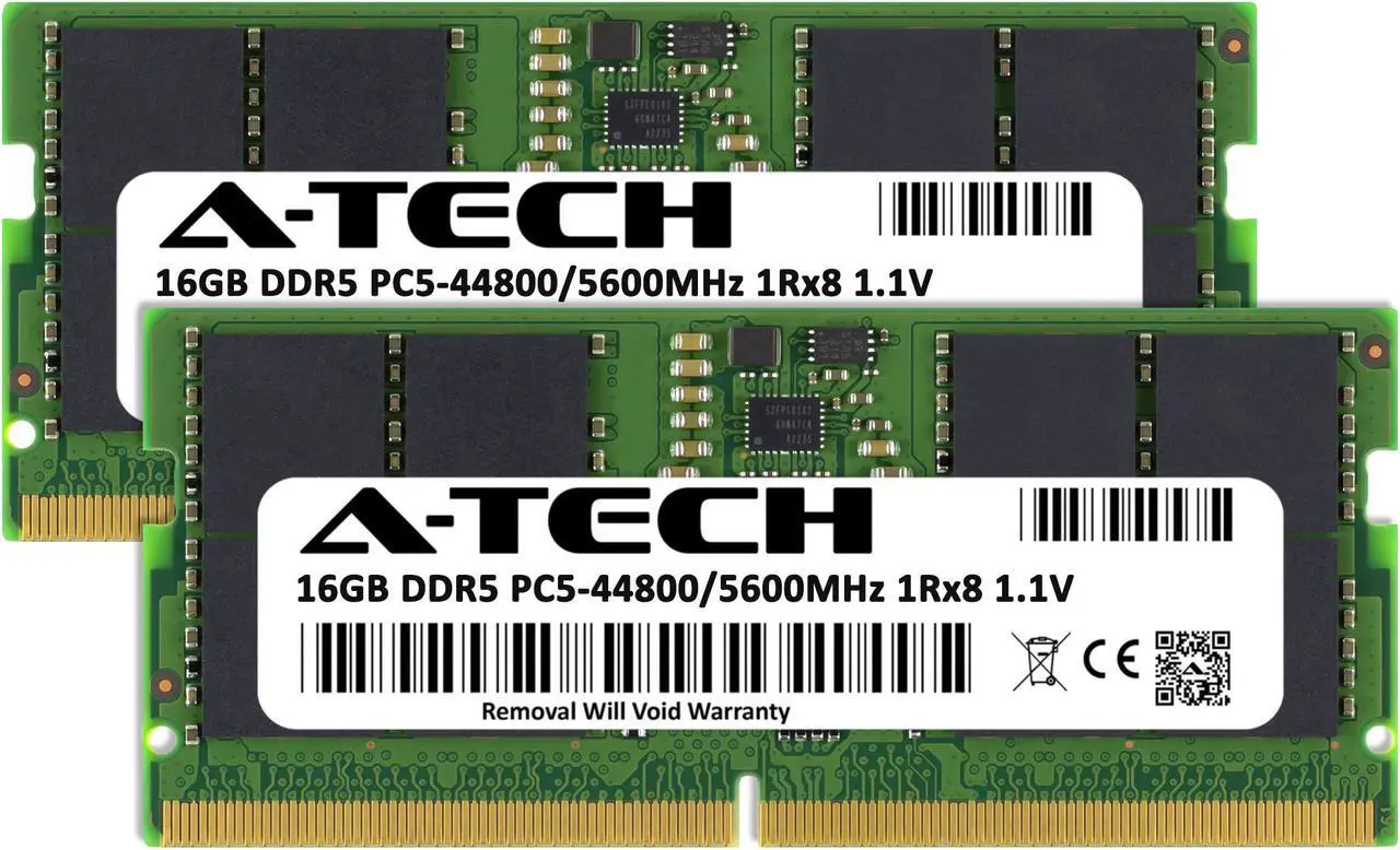 A-Tech 32GB (2x16GB) DDR5 5600MHz SODIMM PC5-44800 Non-ECC Unbuffered ...