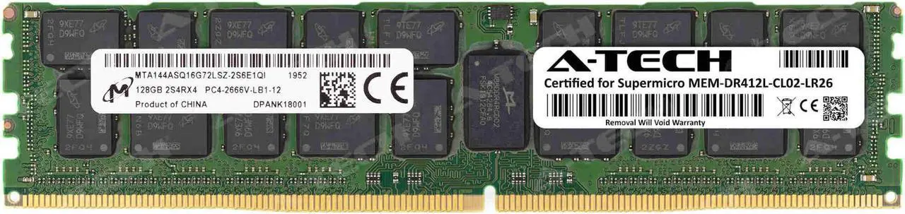 Supermicro Certified MEM-DR412L-CL02-LR26 | Micron MTA144ASQ16G72LSZ ...