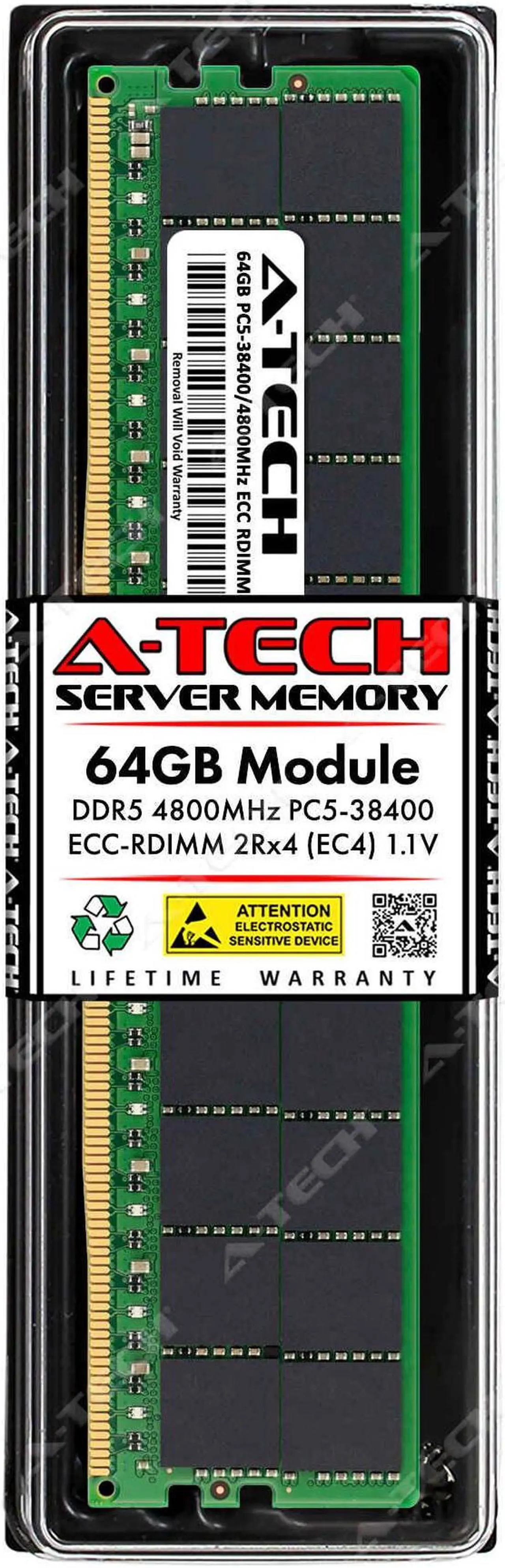 A-Tech 64GB 2Rx4 PC5-38400R DDR5 4800 MHz EC4 RDIMM ECC Registered DIMM ...
