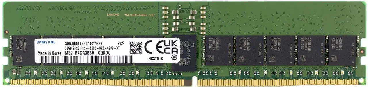 Samsung M321R4GA3BB0-CQK 32GB 2Rx8 PC5-38400 4800MHz DDR5 EC8 RDIMM ECC ...