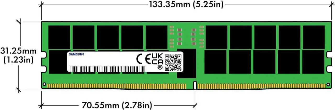 Samsung M321RYGA0PB0-CWM 96GB DDR5-5600 REG EC8 RDIMM PC5-44800R ECC ...