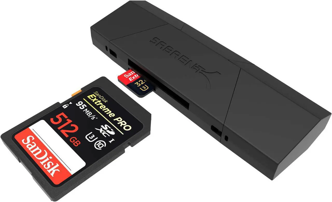 Sabrent 2-Slot Micro USB OTG and USB 3.0 Flash Memory Card Reader ...