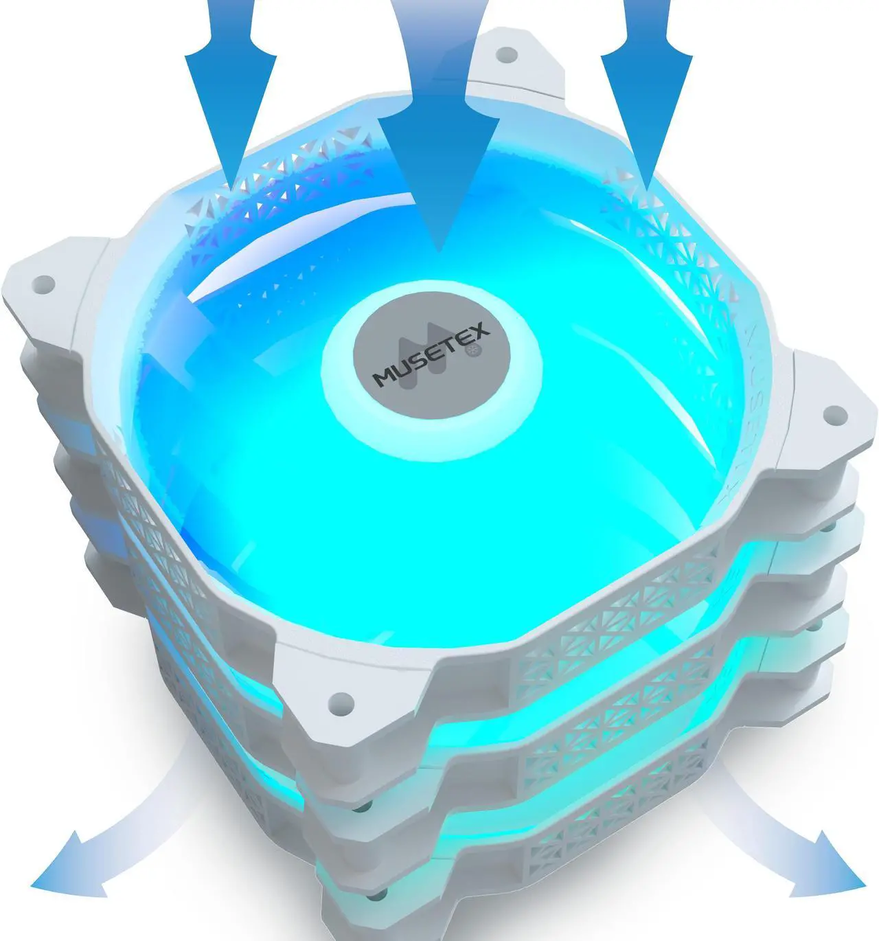 MUSETEX PC Fans, 120MM PWM ARGB Computer Case Fans, Adjustable Speed ...