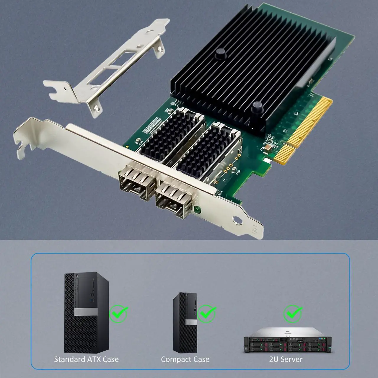 GLOTRENDS ST7218 2-Port 10G SFP+ Ethernet Network Card with Intel X710 ...