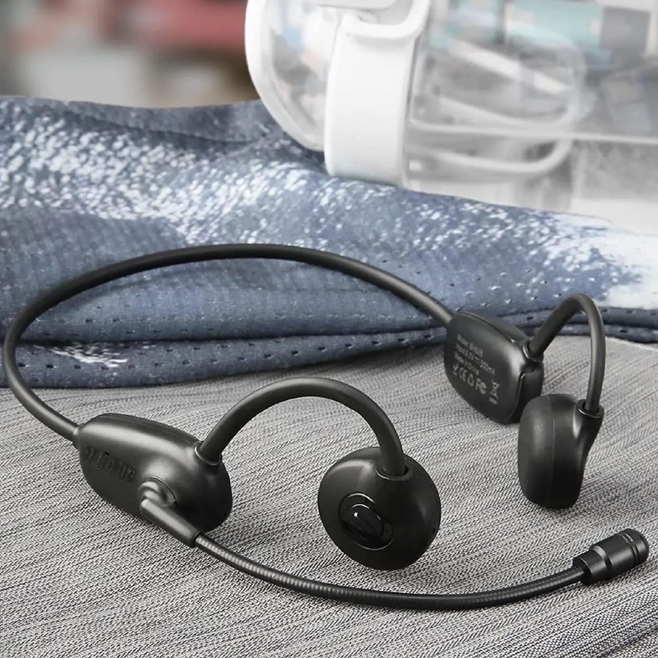 Bone Conduction Headphones Bluetooth with Noise-Canceling Boom ...