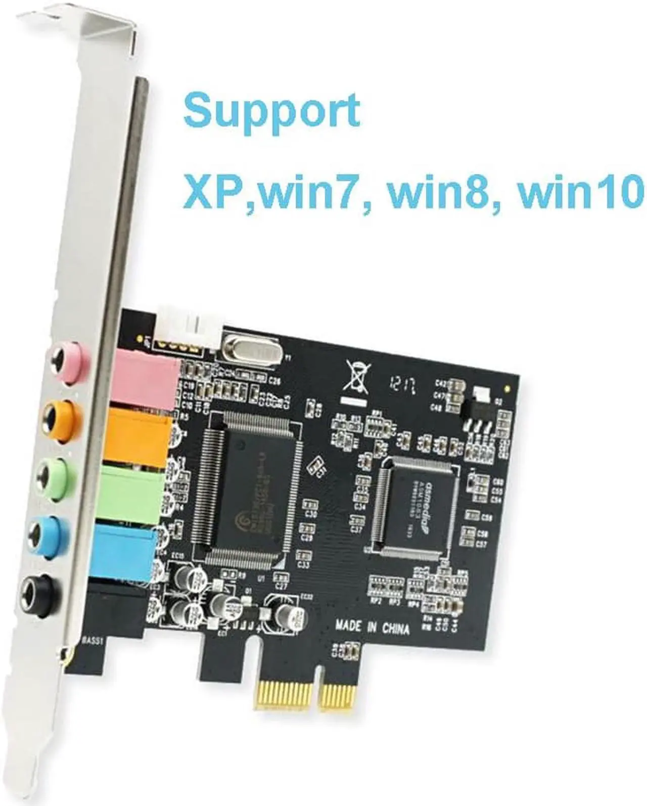 PCI-E 5.1 Channel Built-in Sound Card Desktop 3D Stereo PCIe Audio Card ...