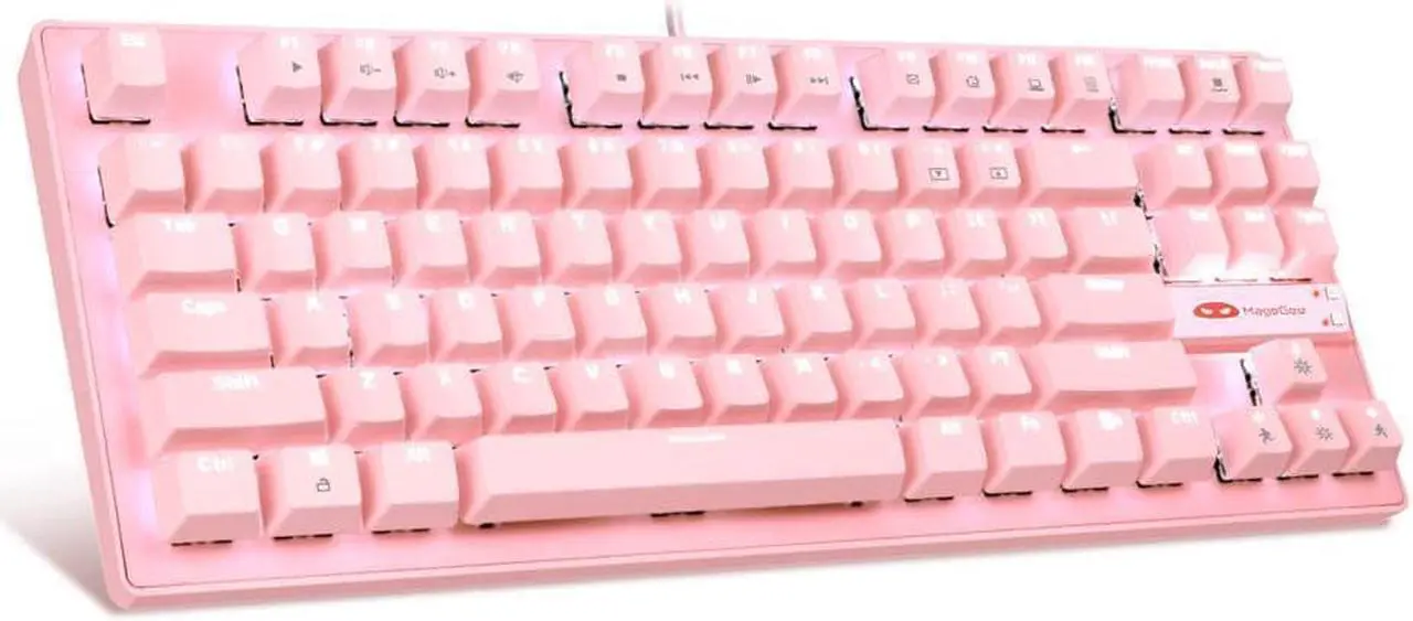 PC Mechanical Gaming Keyboard--Pink LED Backlight-Compact Mechanical ...
