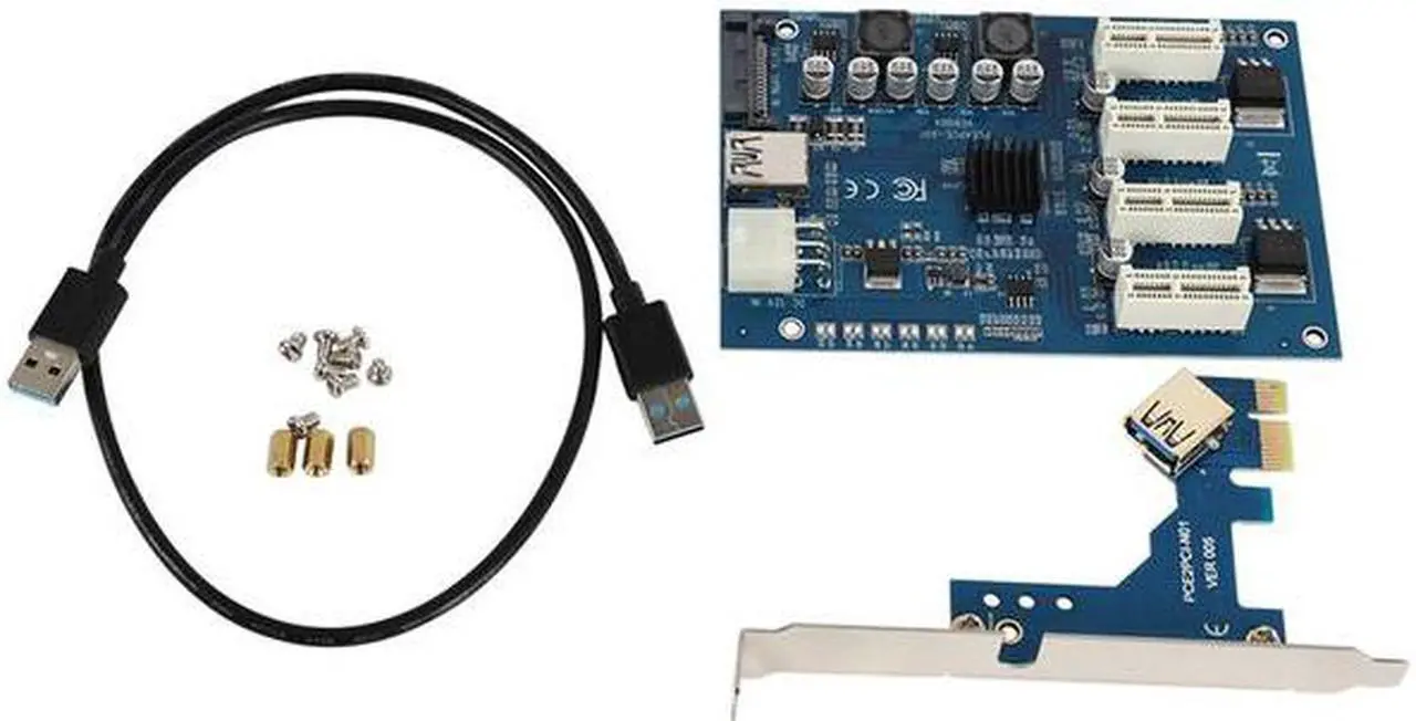 PCI-E X1 To 4PCI-E X16 Expansion Kit 1 To 4 Port PCI Express Switch ...