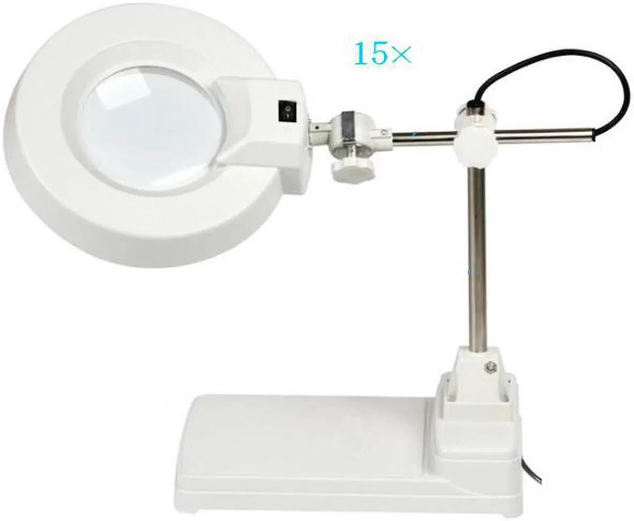 Intsupermai 15X Magnifier LED Benchtop Cross Holder Magnifying White ...