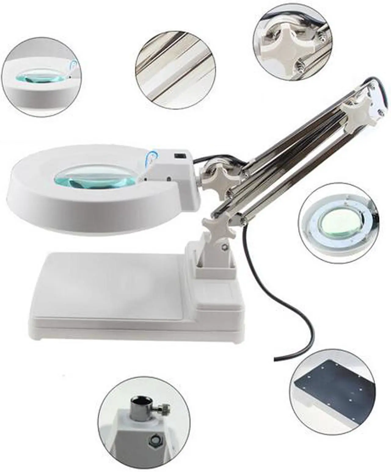 Intsupermai 15X Magnifier LED Lamp Light Magnifying White Glass Lens ...