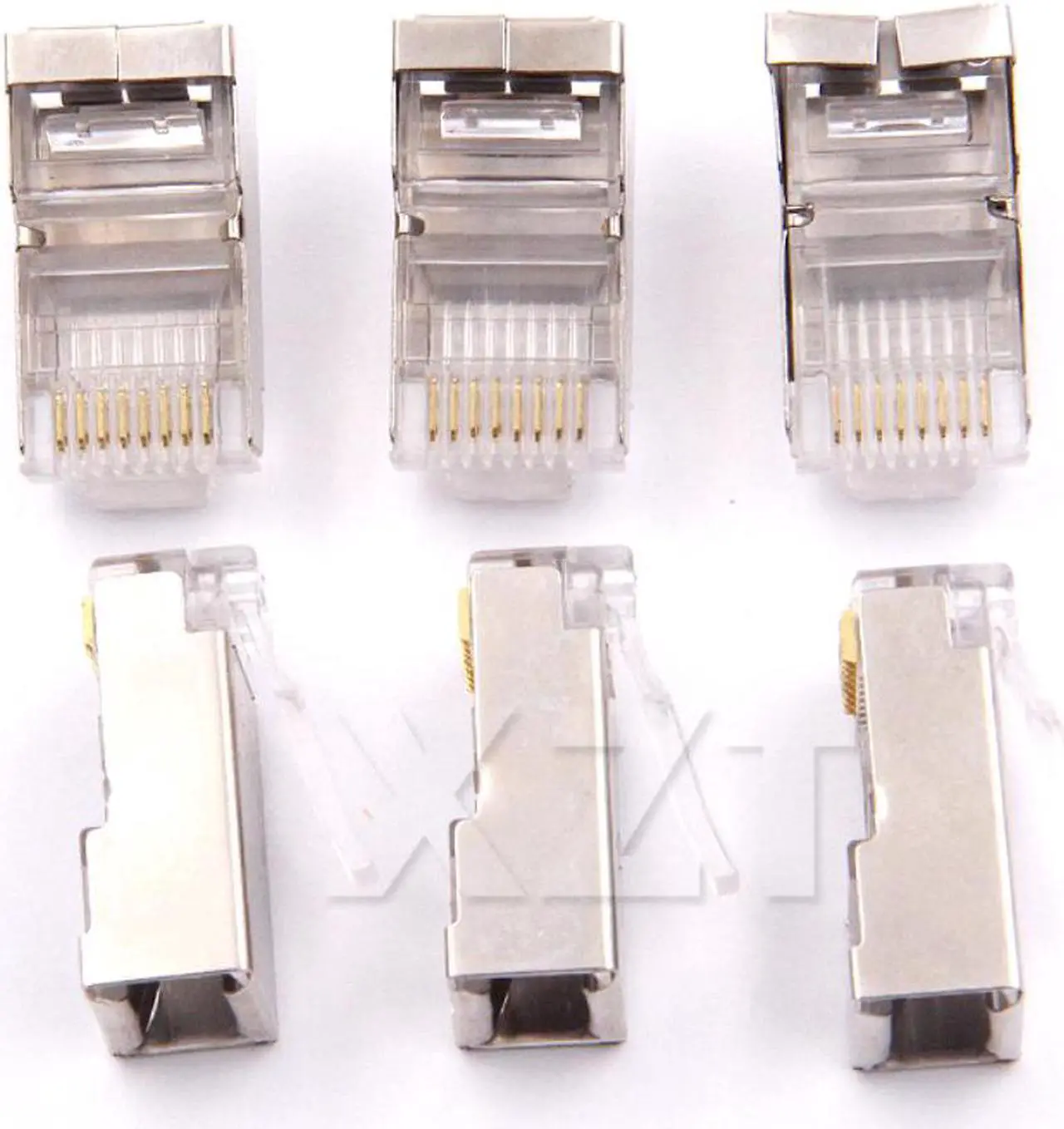 100pcs/lot rj45 connector cat6 shielded network connectors rj45 plug ...