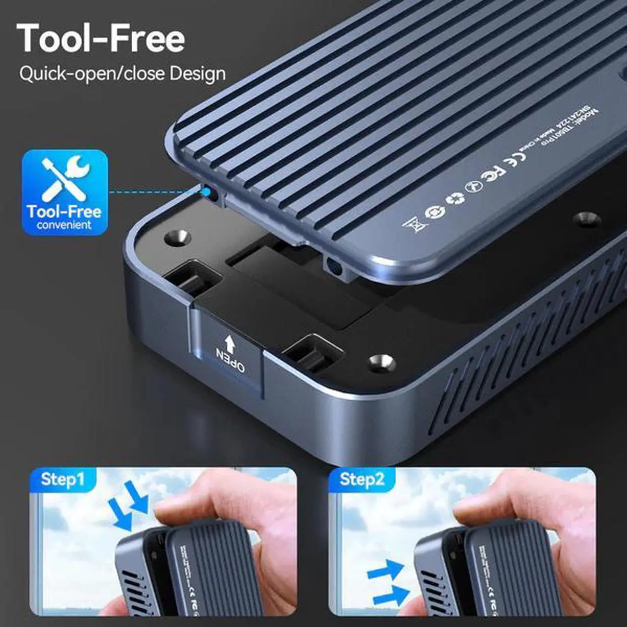 ACASIS 80Gbps M.2 NVMe SSD Enclosure, with Cooling Fan, Compatible with Thunderbolt5/USB4 V2.0 ...