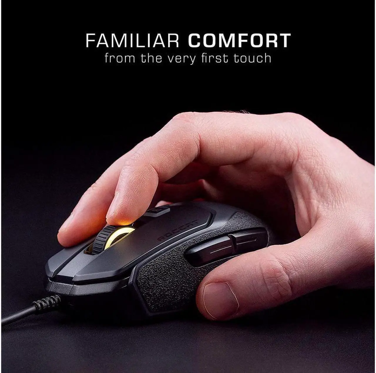 ROCCAT Kain 100 AIMO ROC-11-610-BK Black Wired Optical Titan-Click RGB ...