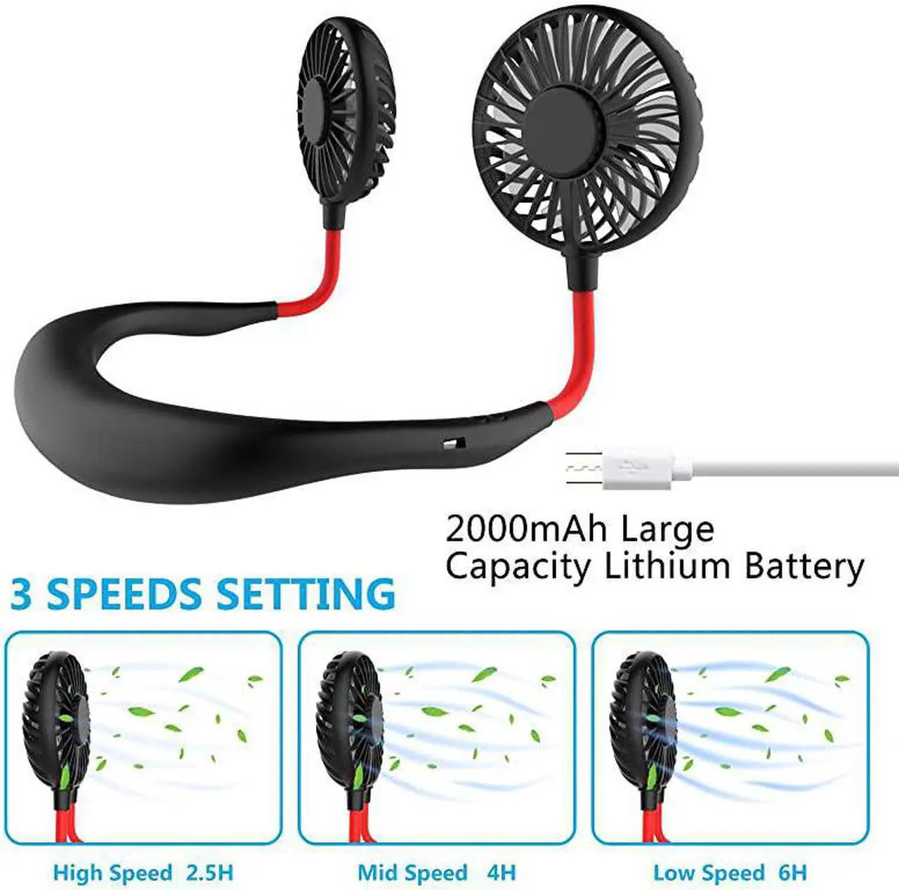 Free Mini USB Personal Fan Rechargeable Portable Headphone Design ...