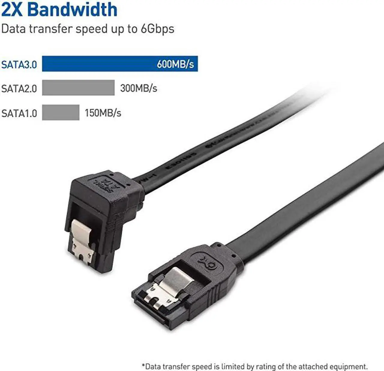 3-Pack 90 Degree Right Angle SATA III 6.0 Gbps SATA (SATA 3 Cable ...