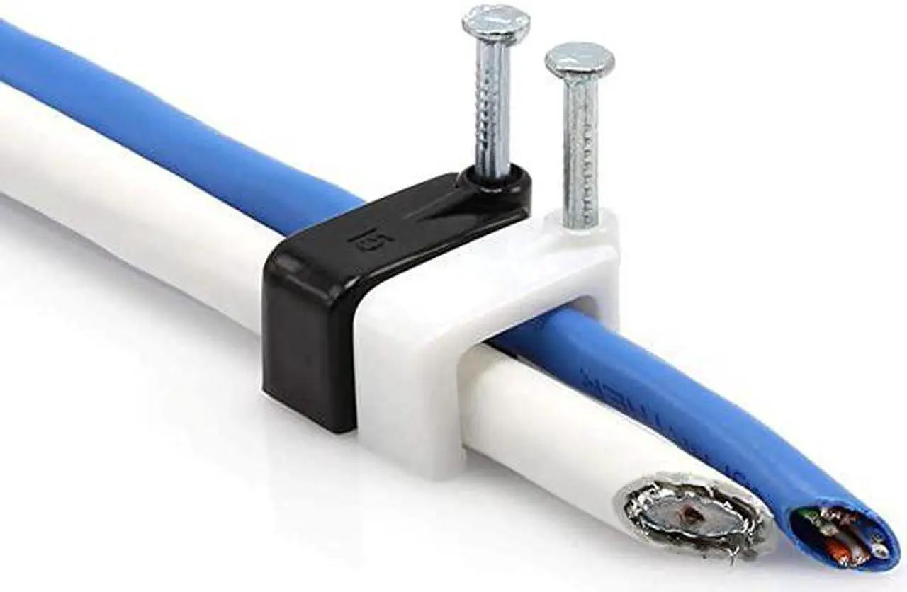 Dual Twin or Siamese Coaxial Cable Clips Cat6 Electrical Wire Cable ...