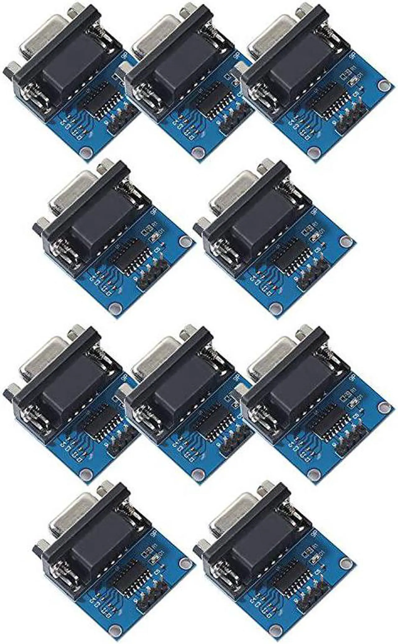 10pcs MAX3232 Root Module Connector Chip RS232 to TTL Female Serial ...