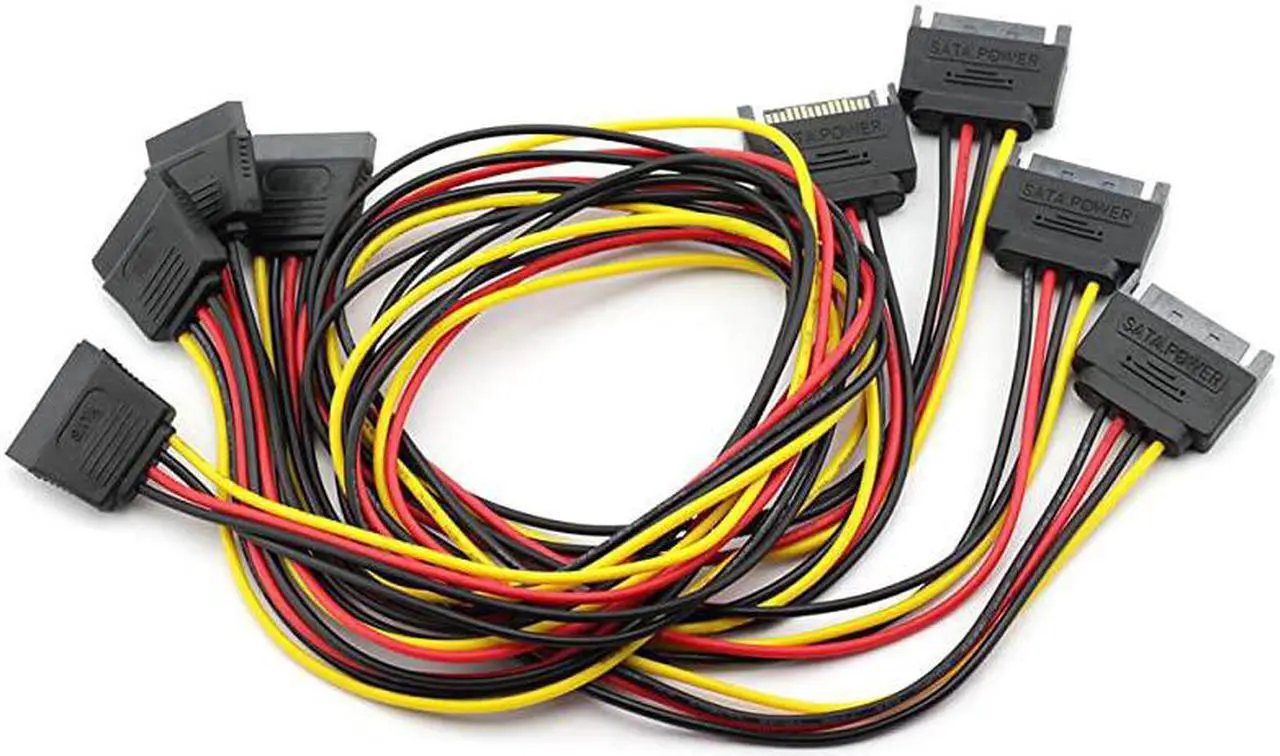 4PCS SATA 15Pin Power Adapter Line SATA 15 Pin Male to SATA 15 Pin ...