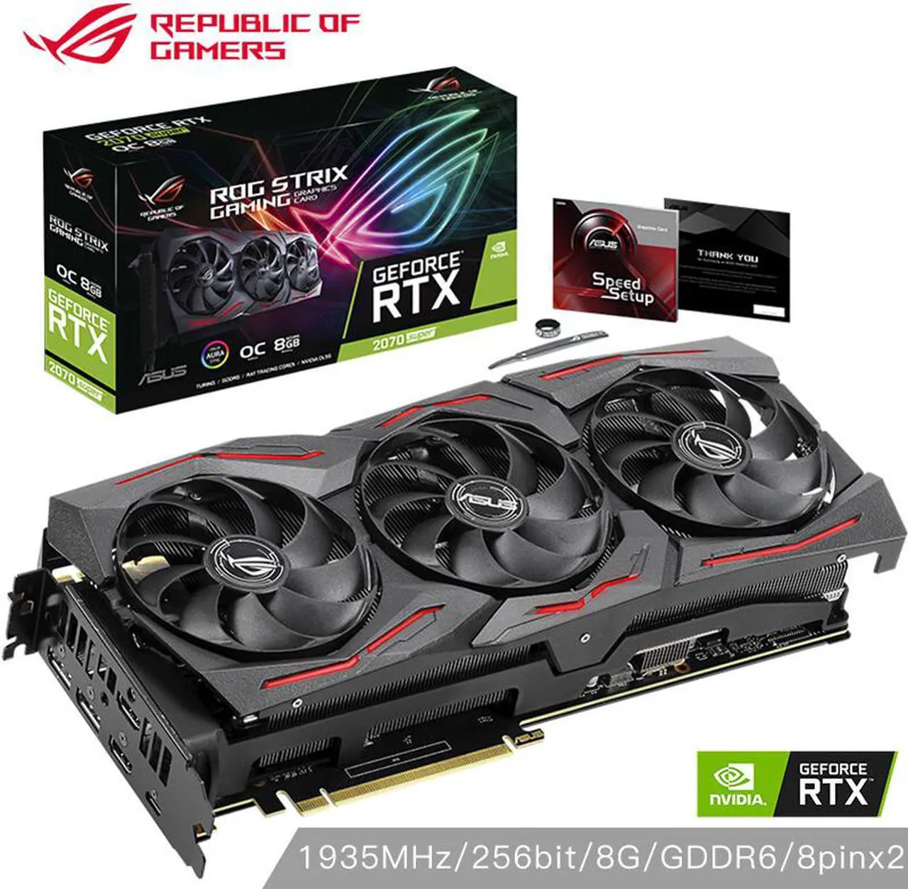 ASUS ROG Strix GeForce RTX 2070 SUPER OC 8GB GDDR6 Triple Fans Edition ...