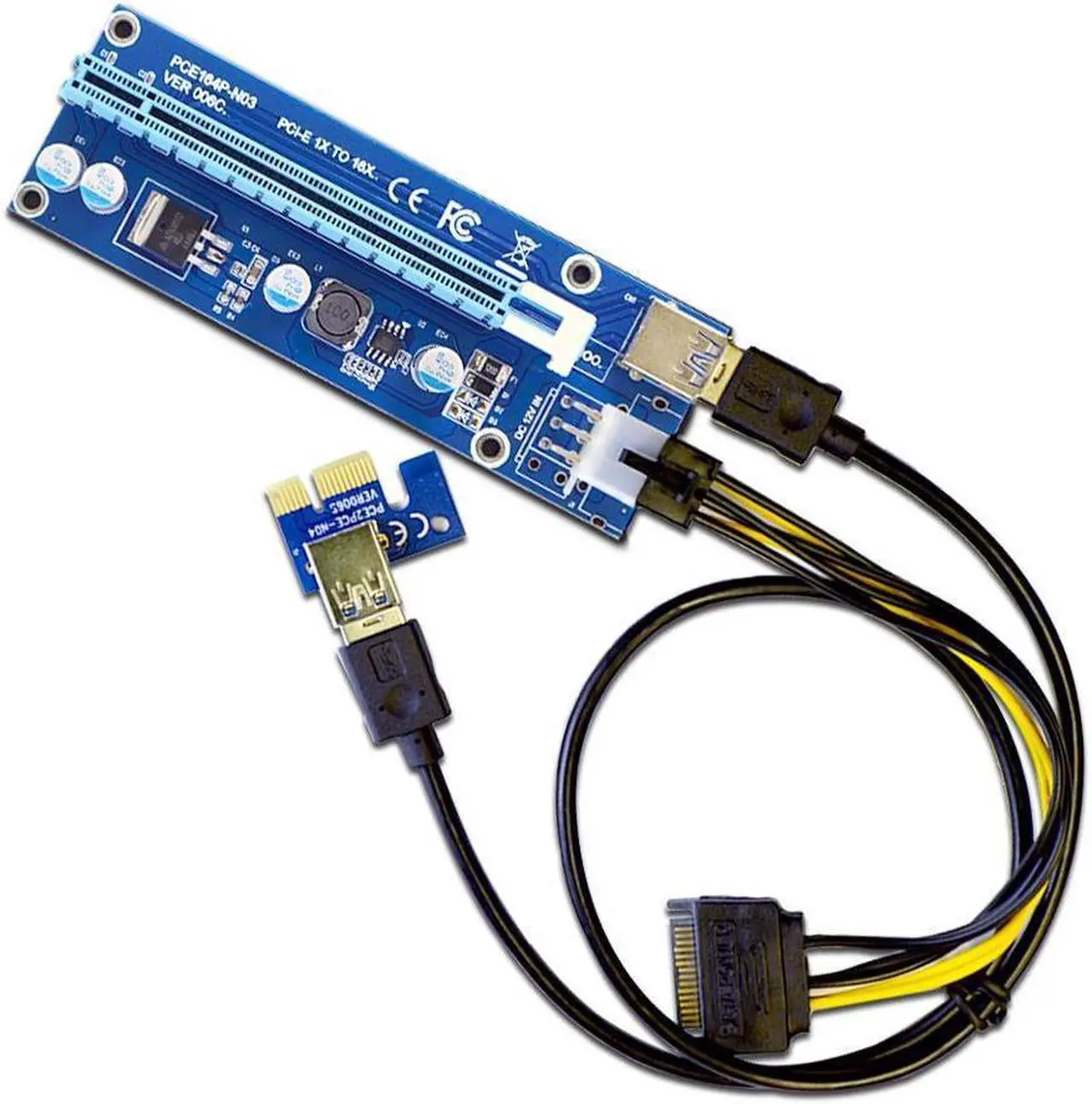 6-Pack VER 009S PCIe USB RISER 6-Pin PCI-E 16x to 1x Powered Riser ...