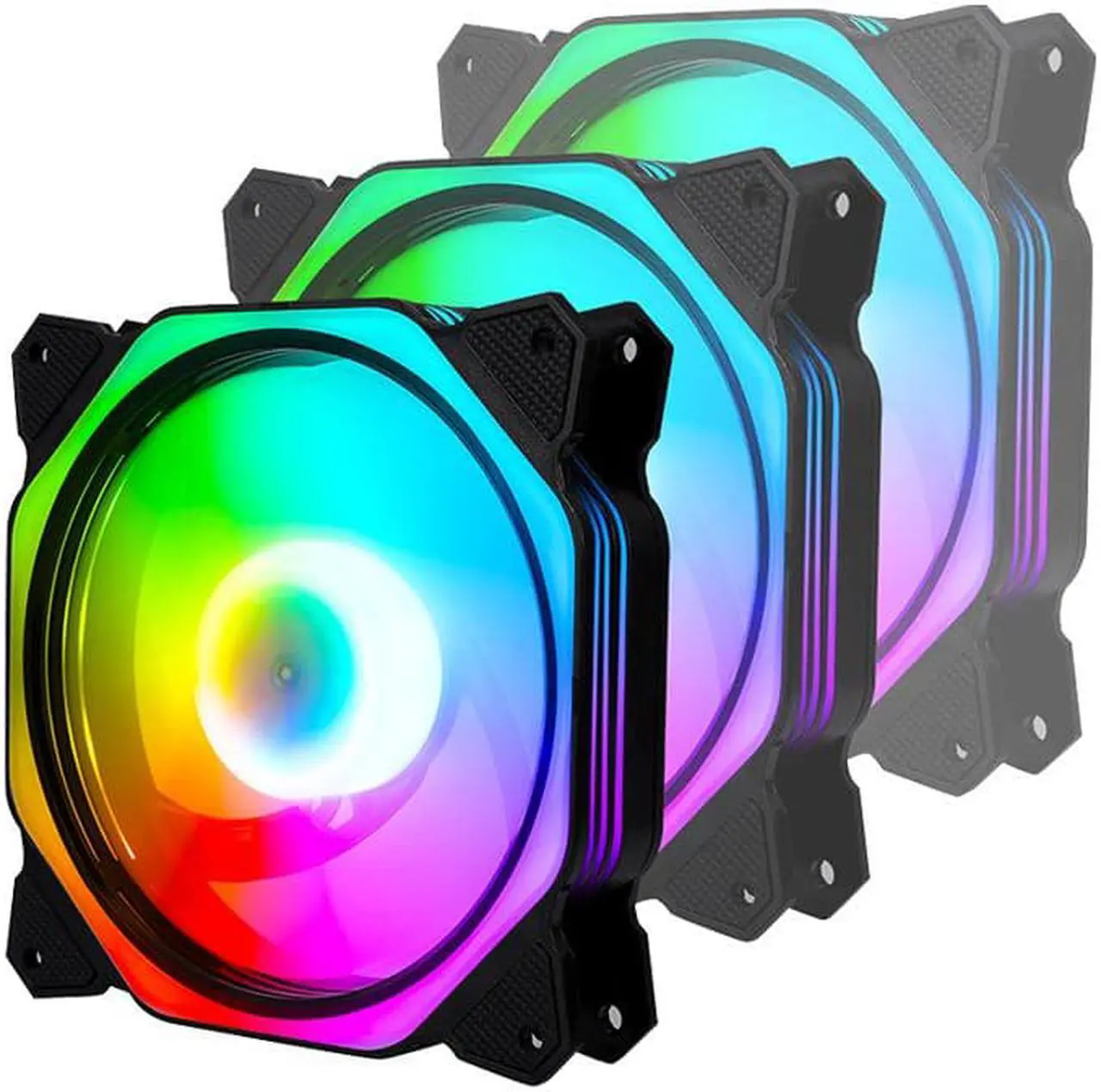SUIUBUY 3 Pack 120mm RGB & PWM Game Case Fan, RGB Fans for Computer ...