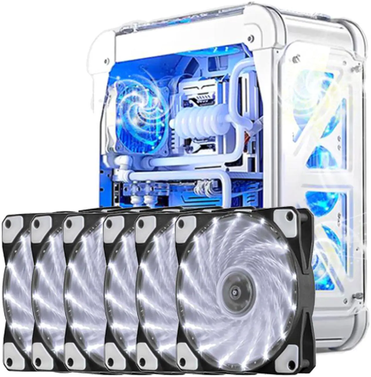 SA 120mm PC Cooling Computer 16dB Ultra Silent 15 LEDs Case Fan ...