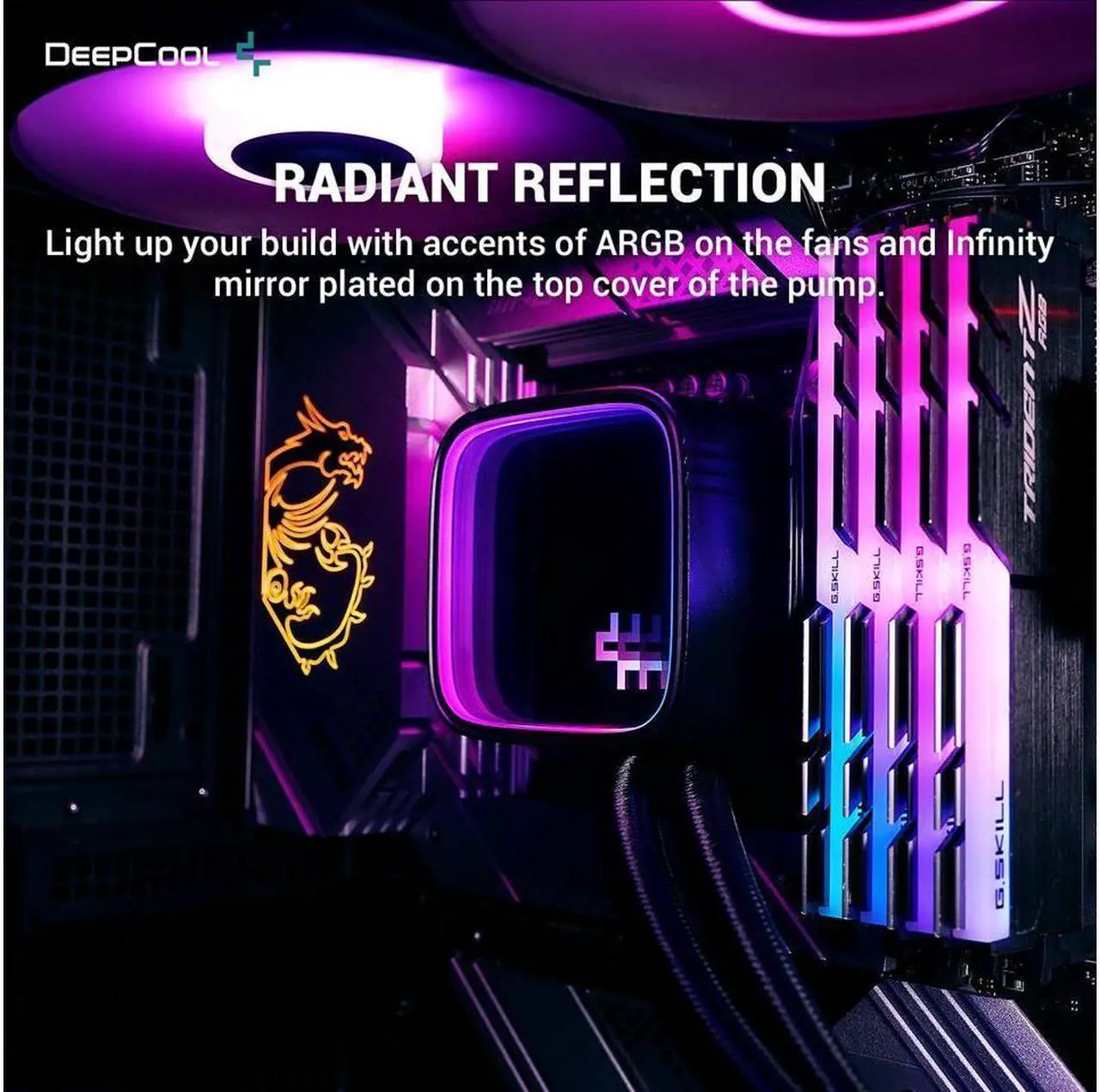 DeepCool LS720 SE Liquid Cooler 360mm 4th Gen Dual-Chamber Pump 3100RPM ...