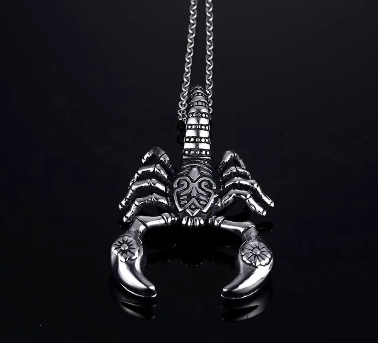 Scorpio Necklace Large Heavy Stainless Steel Men Zodiac Constellation ...