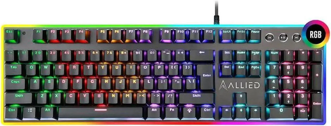 Allied SparrowHawk Mechanical Gaming Keyboard - Black Switches: 104 LED ...
