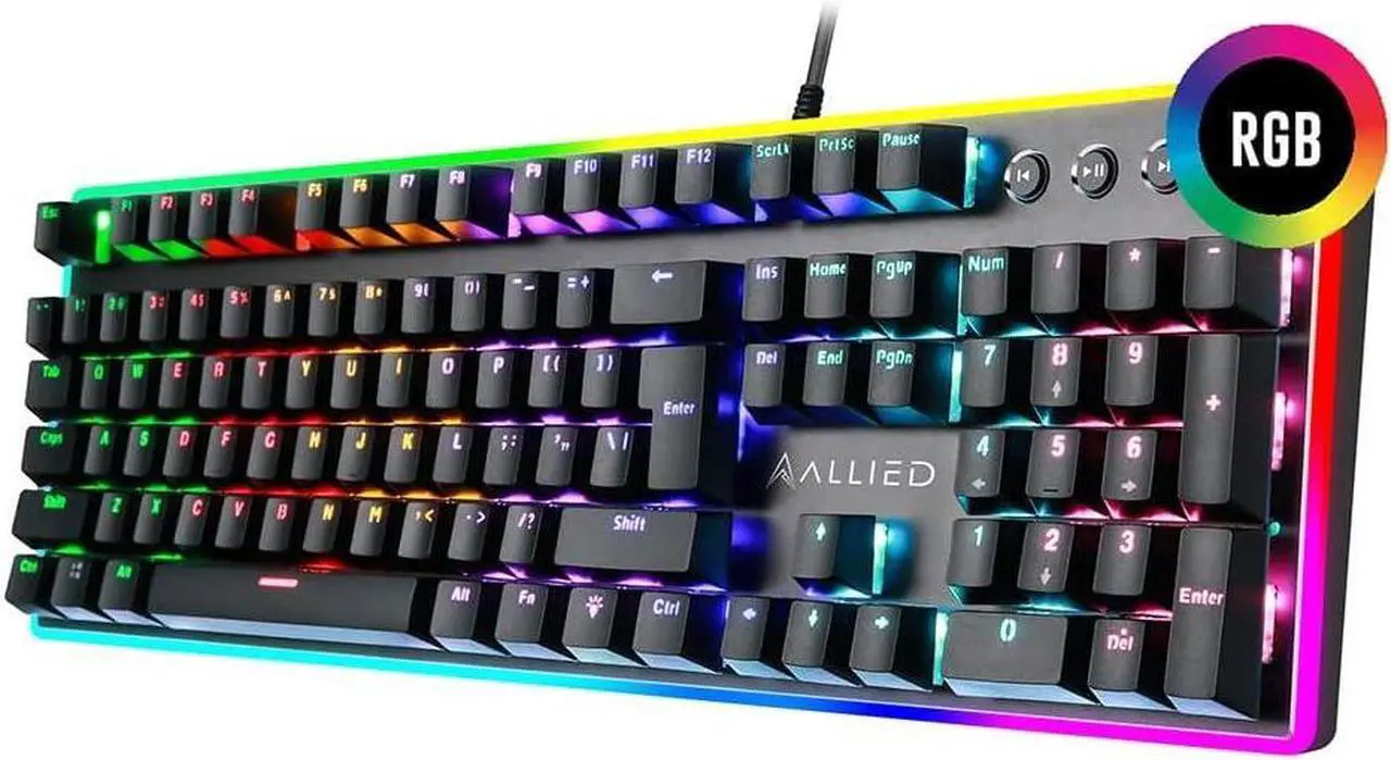 Allied SparrowHawk Mechanical Gaming Keyboard - Black Switches: 104 LED ...